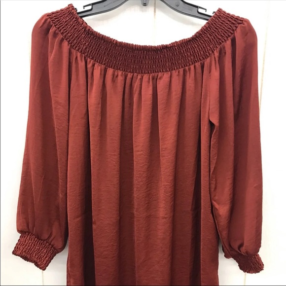 CAbi | Tops | Cabi Off Shoulder Blouse Rust Orange Medium | Poshmark